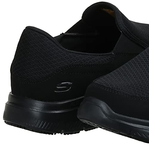 Skechers Men's Black Flex Advantage Slip Resistant Mcallen Slip On - 9.5 D(M) US