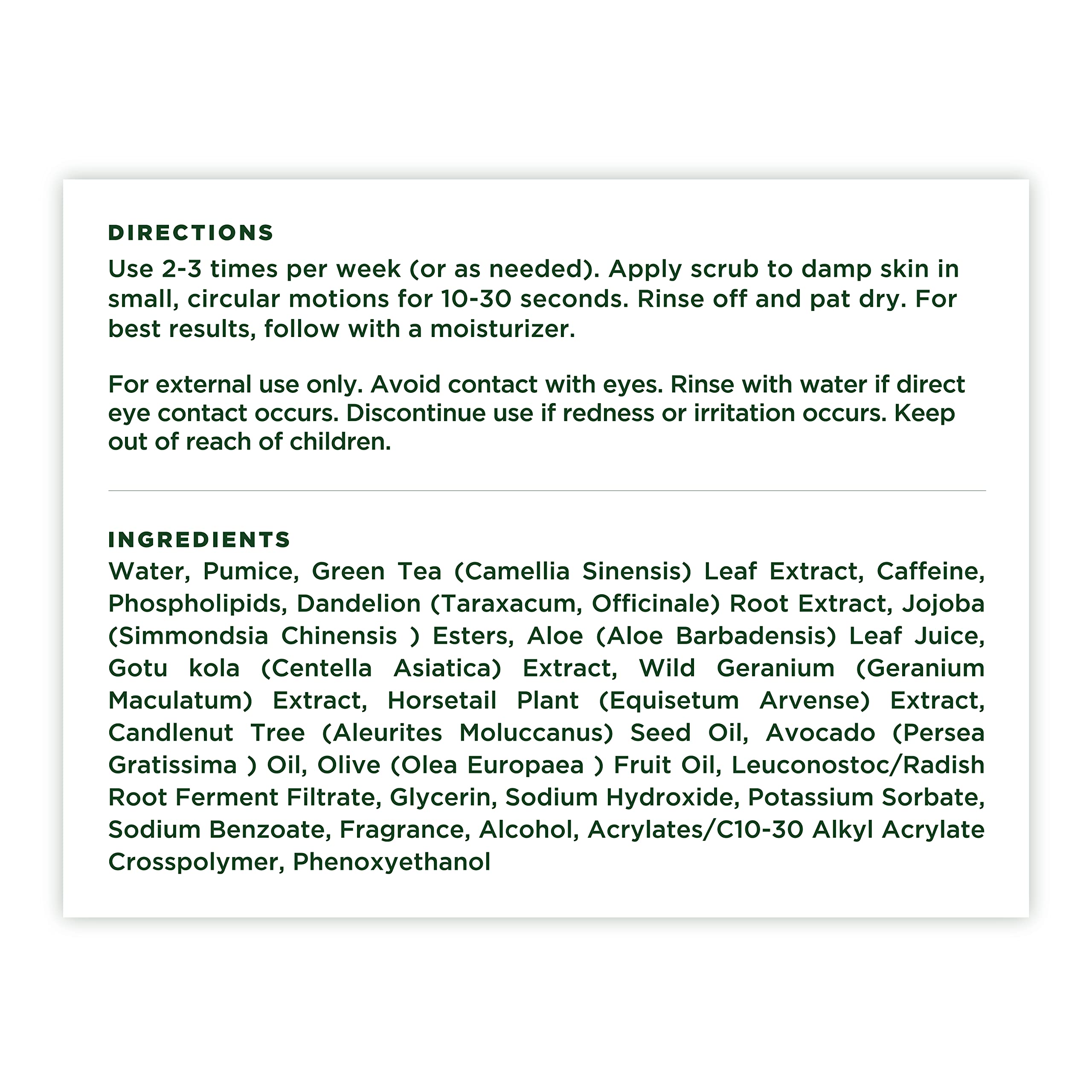Tree of Life Beauty Exfoliating Facial Scrub with Antioxidants | Face Scrub with Green/White Tea Extract, 4 Oz