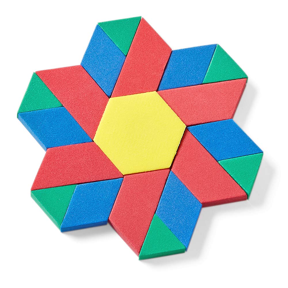 hand2mind Foam Plastic Pattern Blocks for Kids, Shapes for Kindergarten, Montessori Toys, Geometric Shapes, Symmetry, Shape Recognition, Pattern Blocks for Classroom (Set of 810)