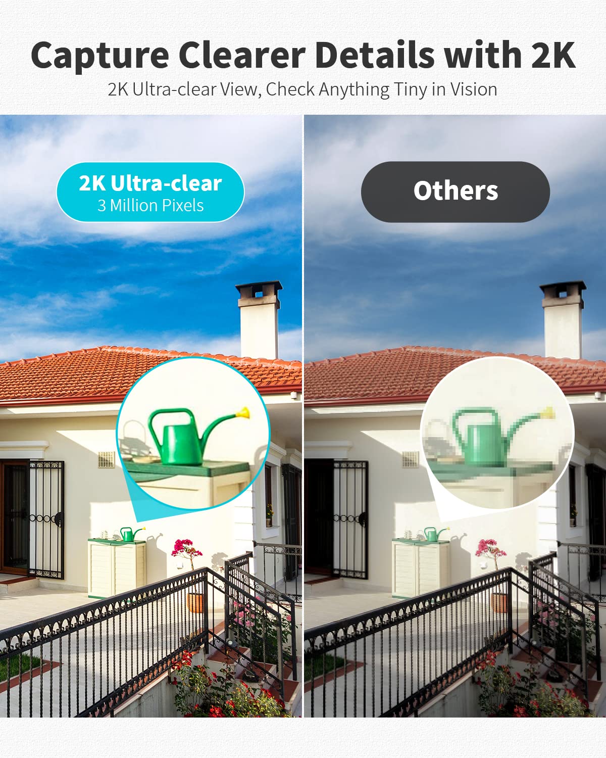 Camera Security Outdoor, 2K Color Night Vision Wireless Wi-Fi Outdoor Camera with Spotlight, Home Security Surveillance Cameras Outside, PIR Motion Sensor, 2-Way Talk
