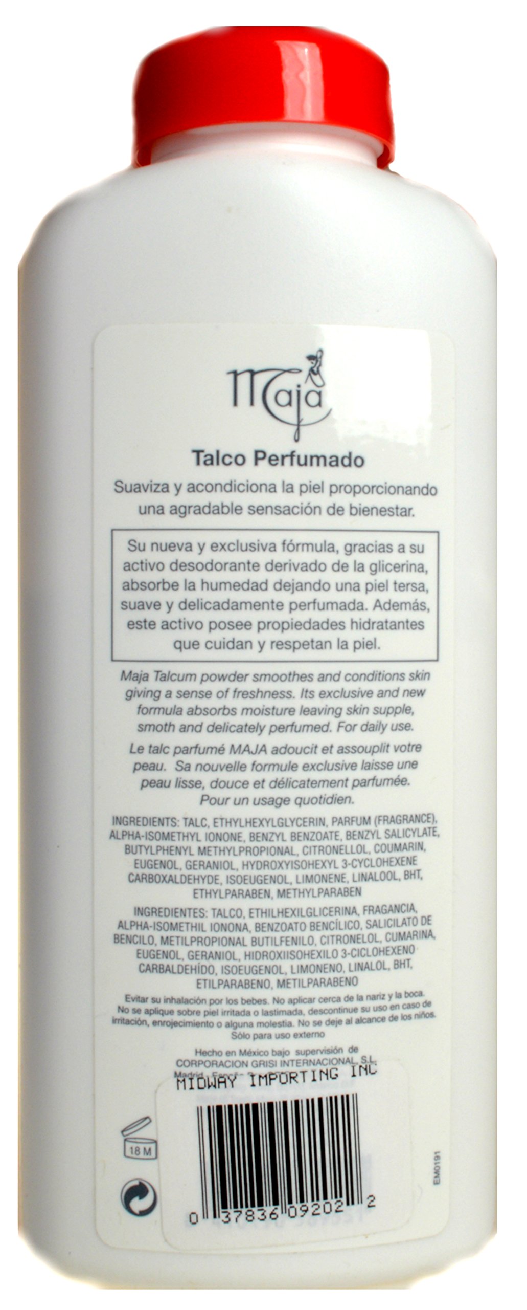 Maja Perfumed Talcum Powder| Freshening Talcum Powder, Leaving Skin Smooth and Delicately Perfumed; 7 Ounces