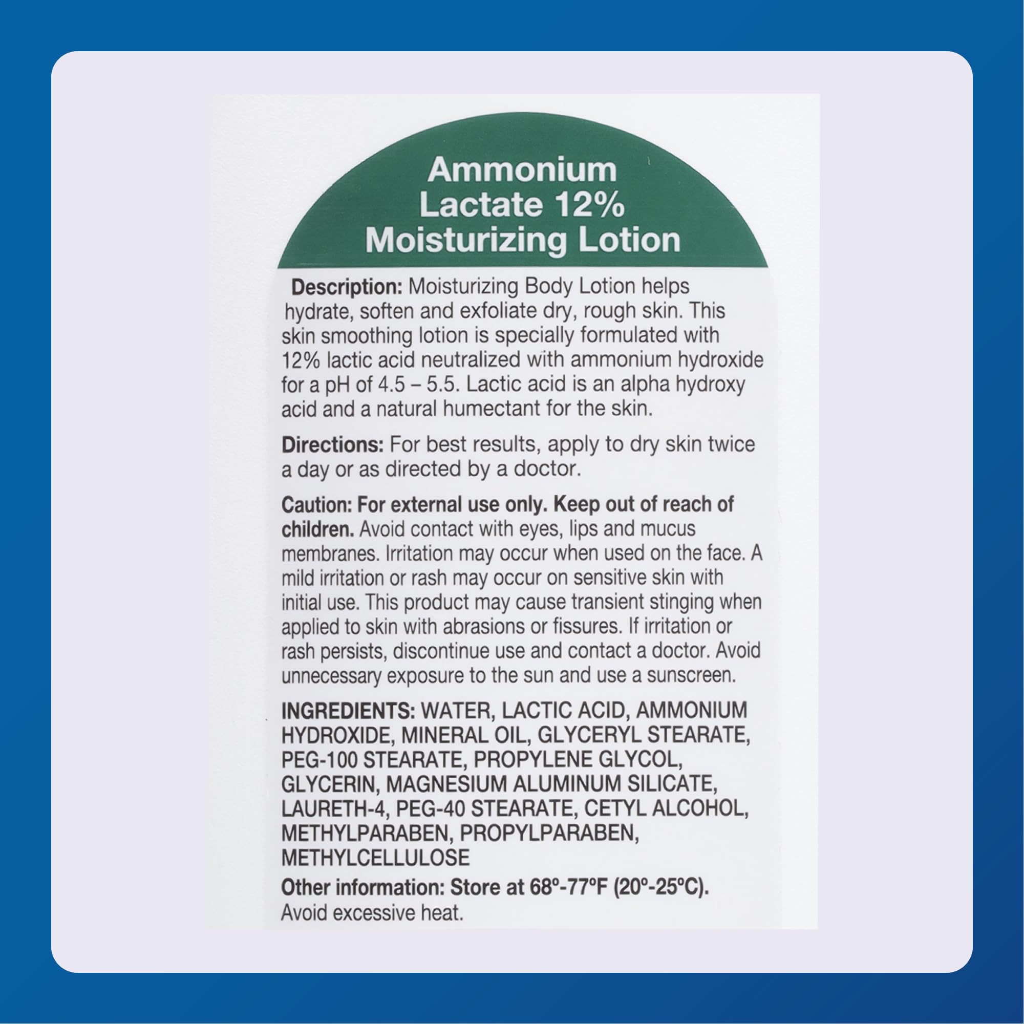 Major Pharmaceuticals Ammonium Lactate Lotion 12% 396 g (14 oz)