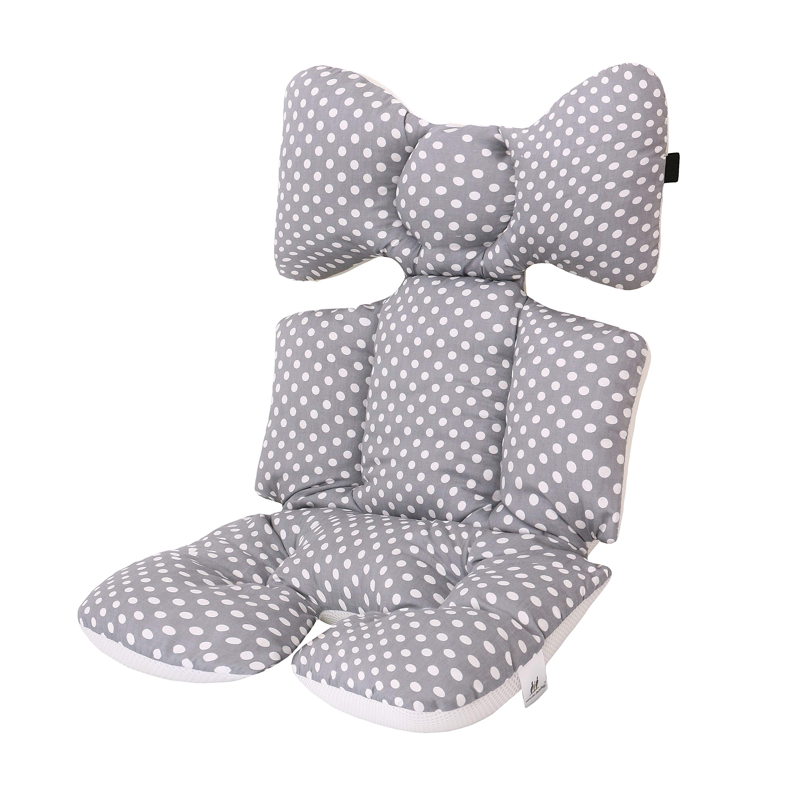 Baby Seat Pad Liner for Stroller, Breathable 3D Air Mesh Cotton Cushion Pad (Gray Point)