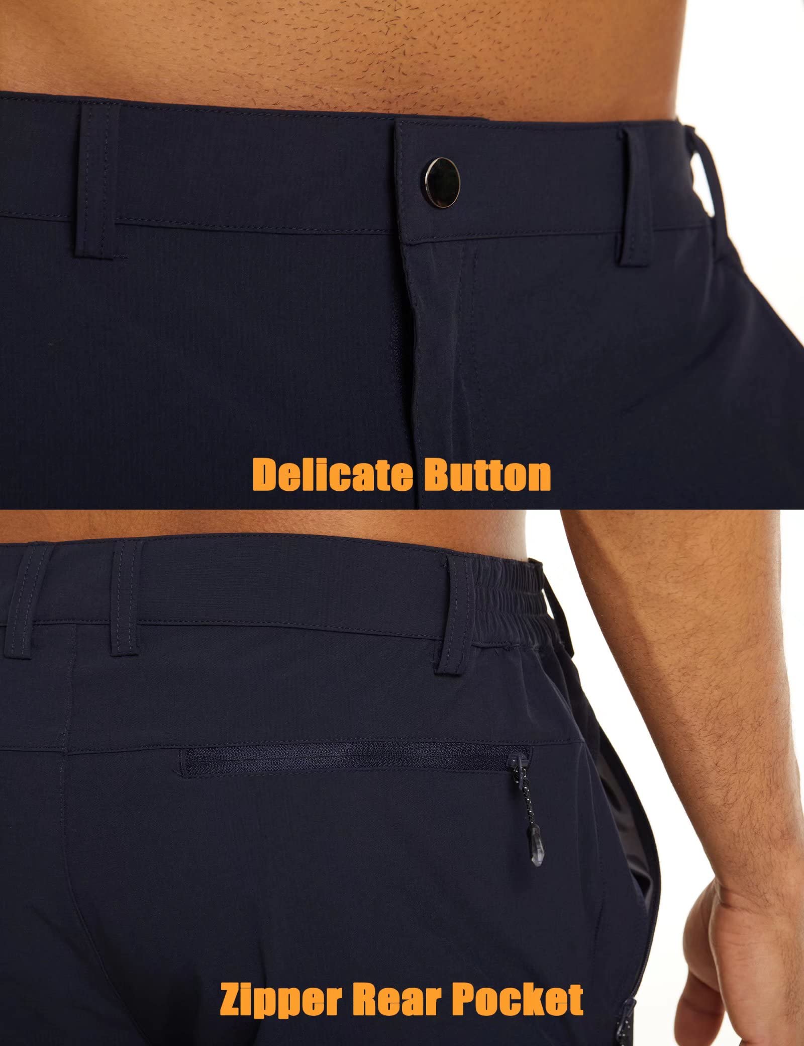 BIYLACLESEN Mens Cargo Pants Fishing Pants for Men Quick Dry Pants Mens Hiking Pants Summer Pants for Men Dark Grey