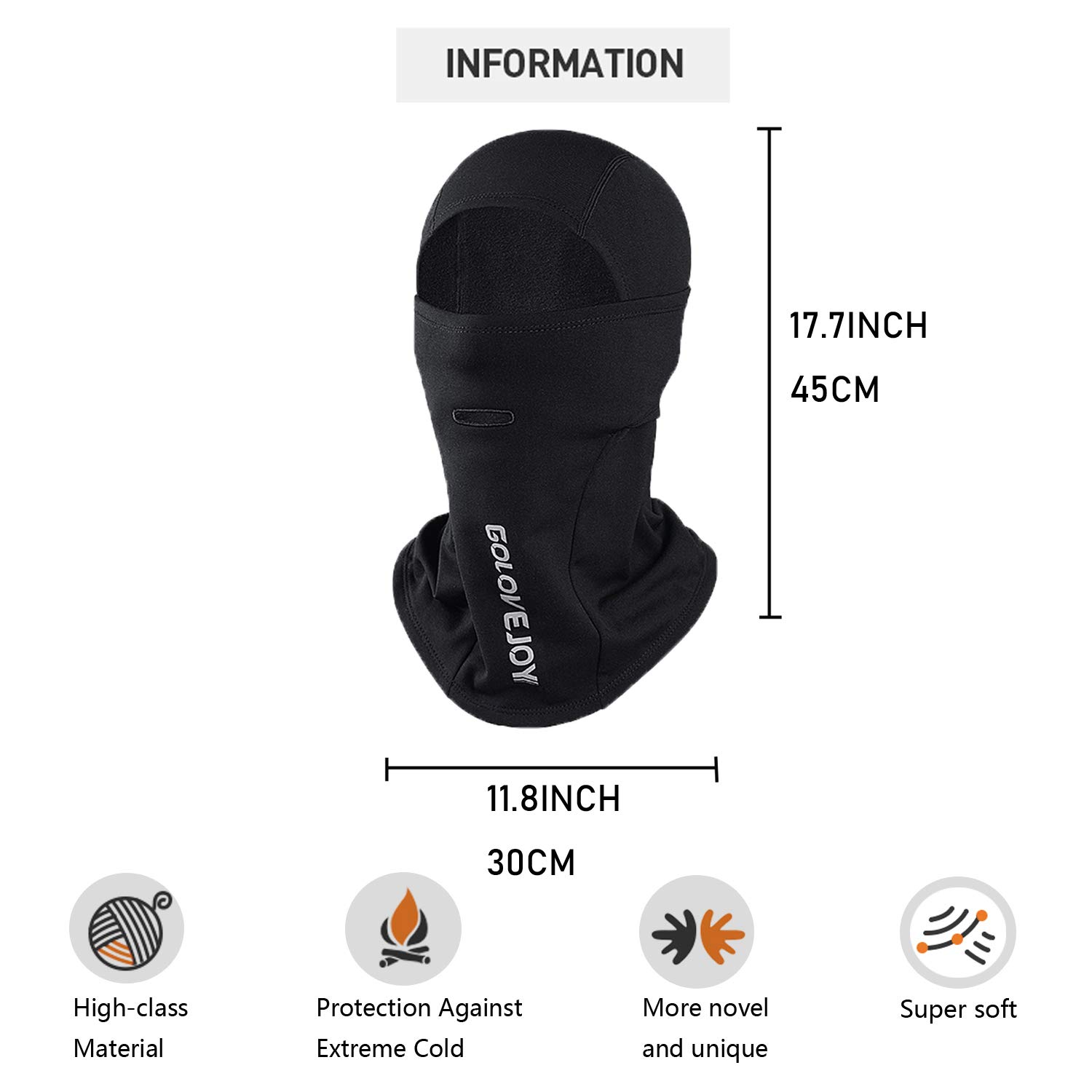 Balaclava Ski Mask Winter for Men Women,Anti Dust Windproof Thermal Motorcycle Loops Reusable Face Mask(Black) (Black-TJ16)