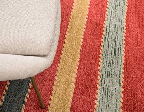 Unique Loom Fars Collection Area Rug - Monterey (8' Round, Multi/ Rust Red)