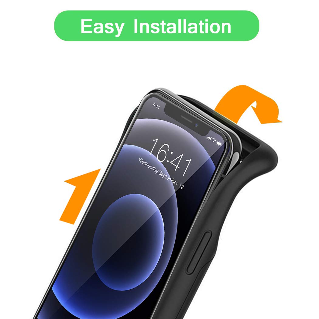 Battery Case iPhone 12 Pro Max, 8500mAh Slim Rechargeable Battery Pack Charging Case Compatible with iPhone 12 Pro Max Extended Battery Charger Case