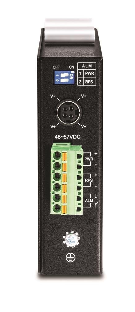 TRENDnet 5-Port Hardened Industrial Gigabit PoE+ DIN-Rail Switch, 120W Power Budget, 1 x SFP Slot, IP30 Rated, Unmanaged Switch, Gigabit PoE+ Network Switch, Lifetime Protection, Black, TI-PG541