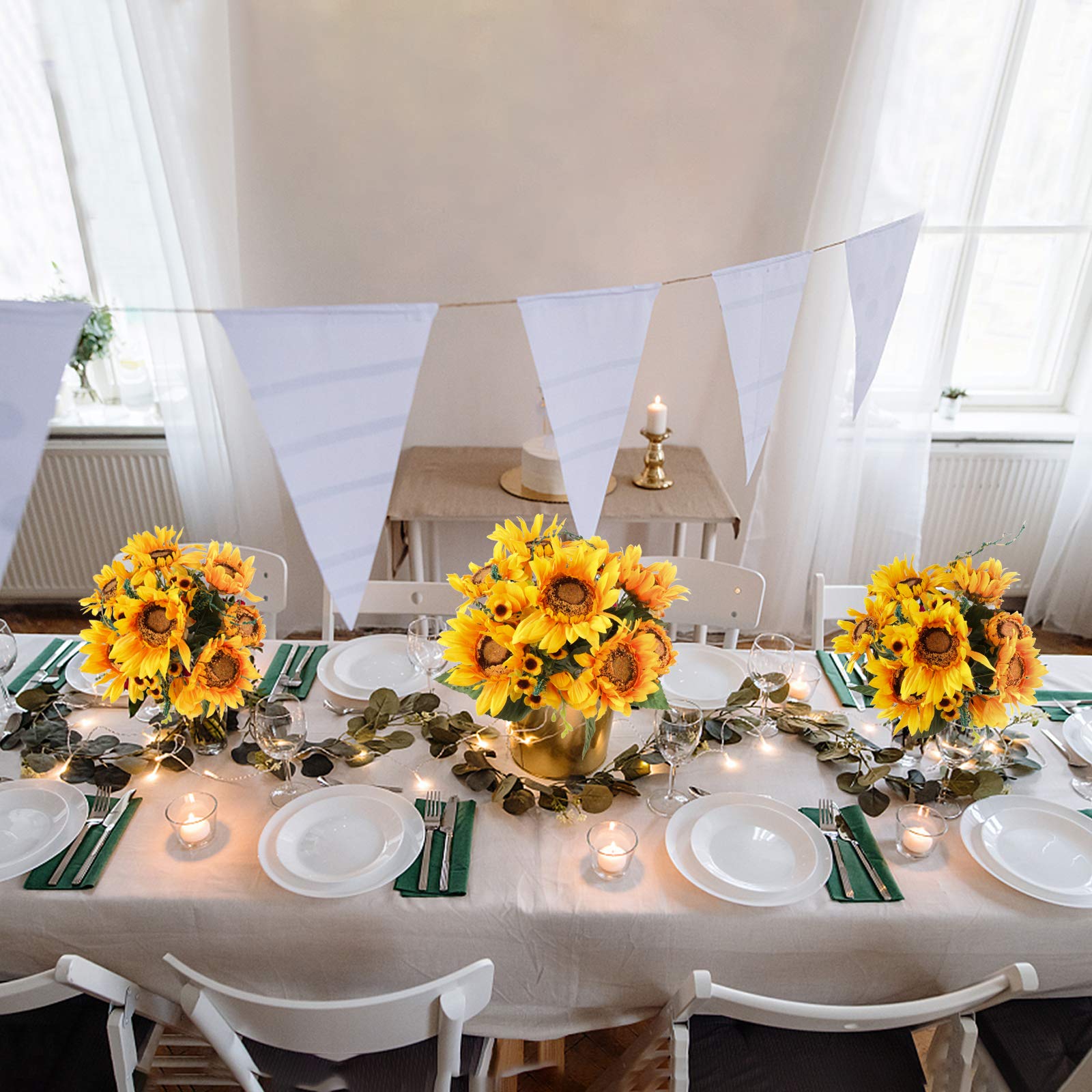 Beferr Artificial Sunflower Bouquet Fake Silk Sunflower Heads for Garden Art Home Table Party Wedding Decor