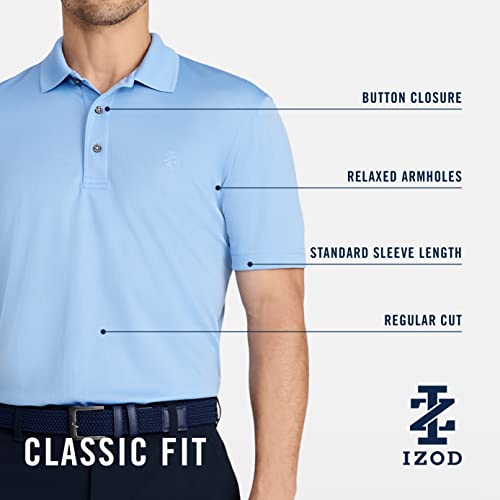 IZOD Men's Performance Golf Grid Polo, White, X-Large