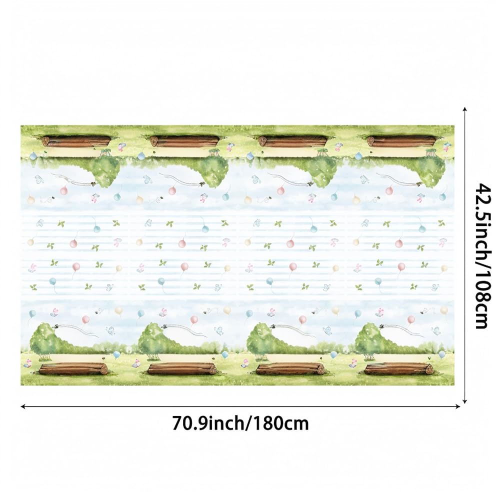 CEMECER 3PCS Baby Shower Tablecloth, Birthday Table Cover Party Supplies for Newborn Birthday Decorations