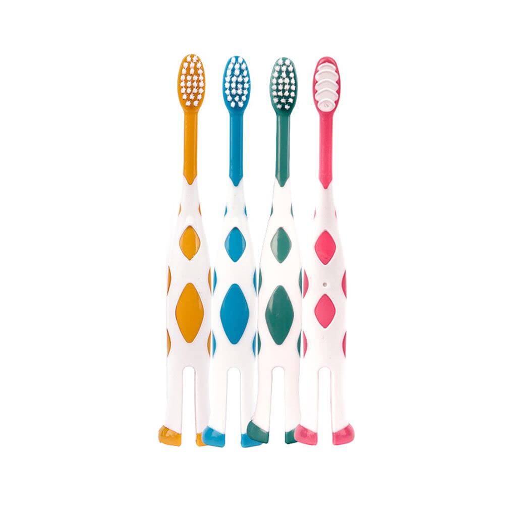ESFOTO Toddler Toothbrush Age 2-4 Kids Toothbrushes Set Extra Soft Manual Childrens Toothbrush for Kids Boys Girls Child 2-5 Years 4 Pack