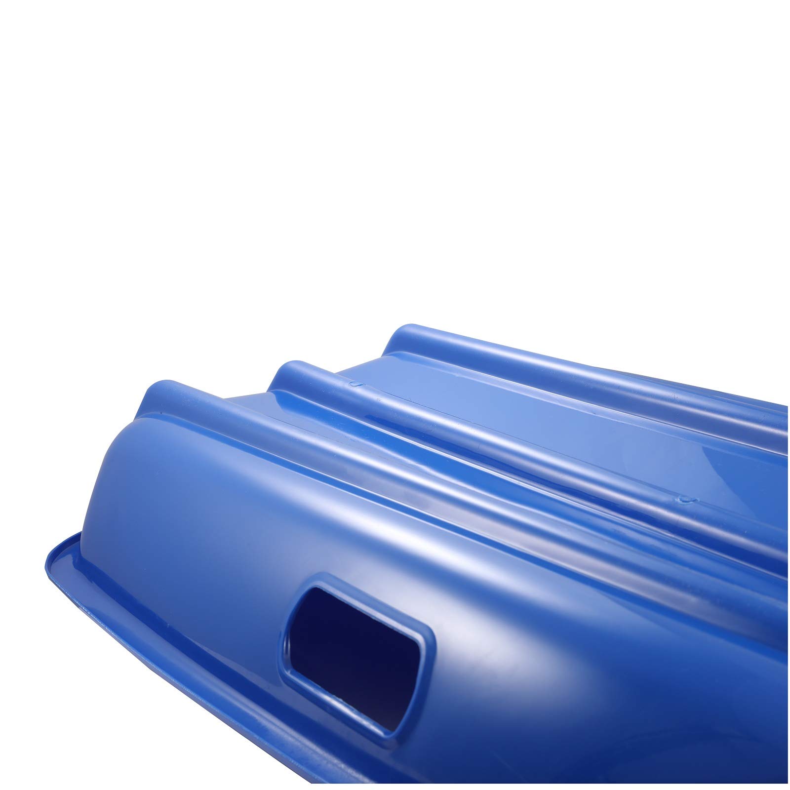 Bonnlo 2 Packs Toboggan Snow Sled, 35'' Heavy Duty Plastic Winter Downhill Sleds w/Pull Rope & 2 Handles for Kids (Blue)