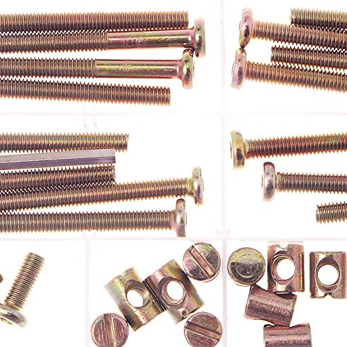 Sprite Science Baby Bed Crib Screws and Bolts Hardware Kit 16mm 20mm 30mm 40mm 45mm 50mm 55mm 70mm 75mm 85mm Bolts Barrel Nuts for Furniture Bunk Cot Crib Bed