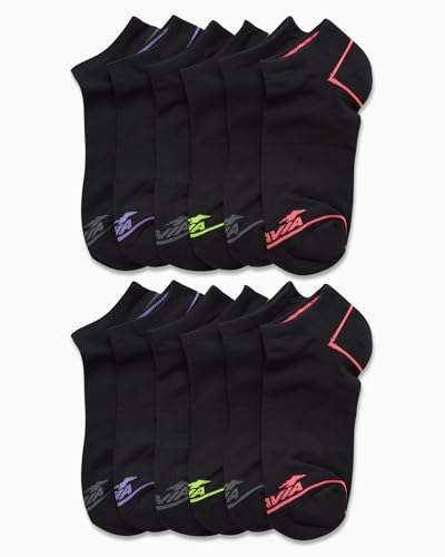 Avia Women's Low Cut Socks - 12 Pack Cushioned Athletic Ankle Socks for Women - Women's Moisture Wicking Sports Socks (4-9), Size 4-9, Black