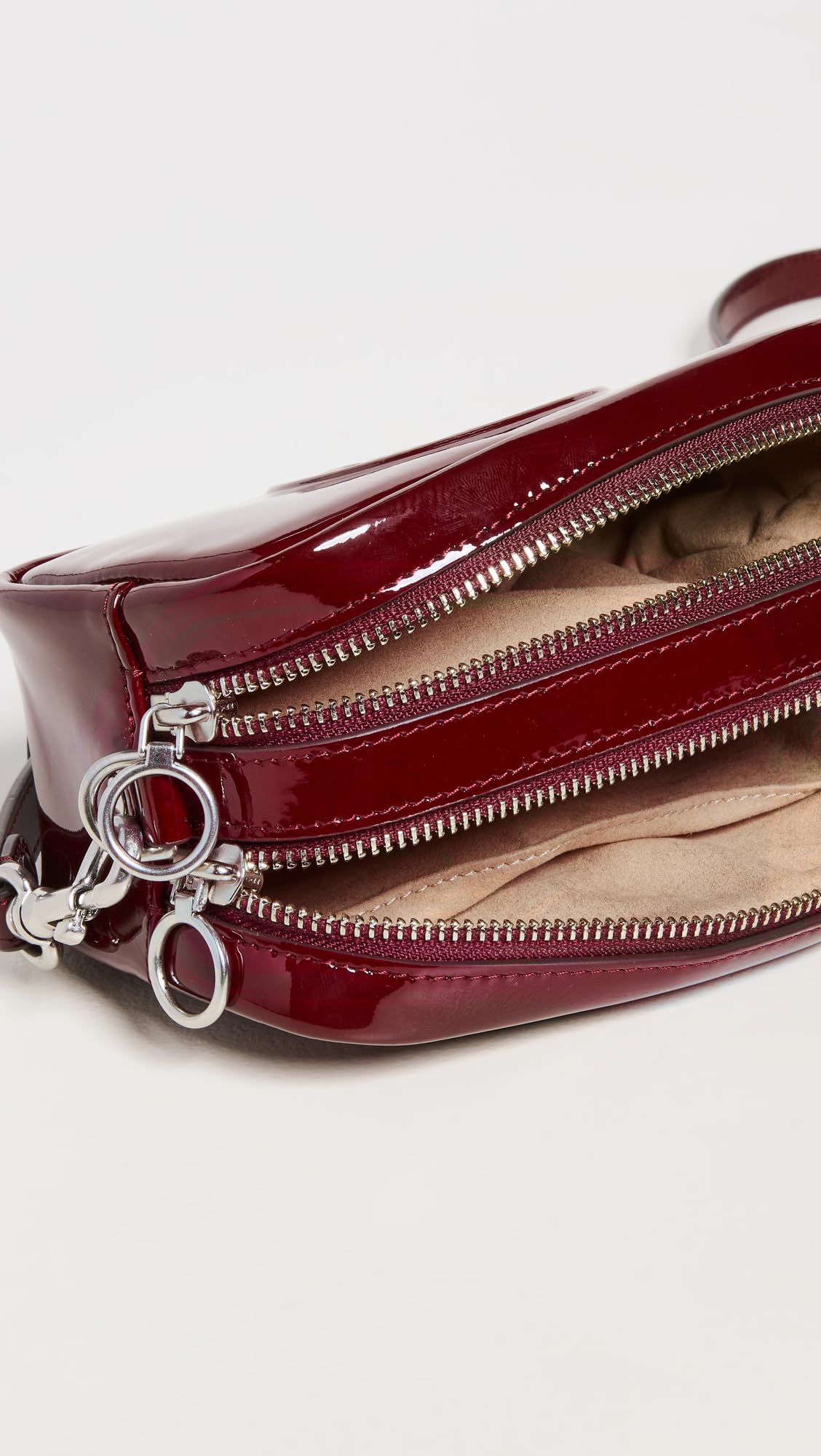 Tory Burch Women's Perry Bombe Patent Mini Bag, Royal Burgundy, Red, One Size