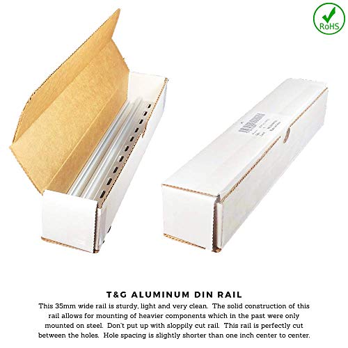 ICI T&G 2 Pieces DIN Rail Slotted Aluminum RoHS 12" Inches Long 35mm Wide 7.5mm High