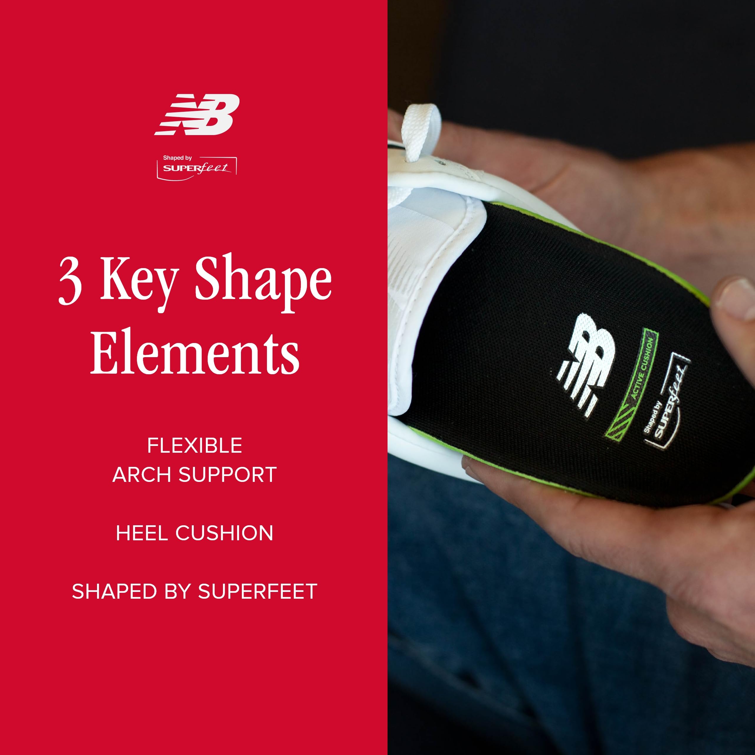 New Balance Sport Active Cushion Shoe Inserts Cushioning Orthotic Inserts with Arch Support - 9.5-11 Men / 10.5-12 Women