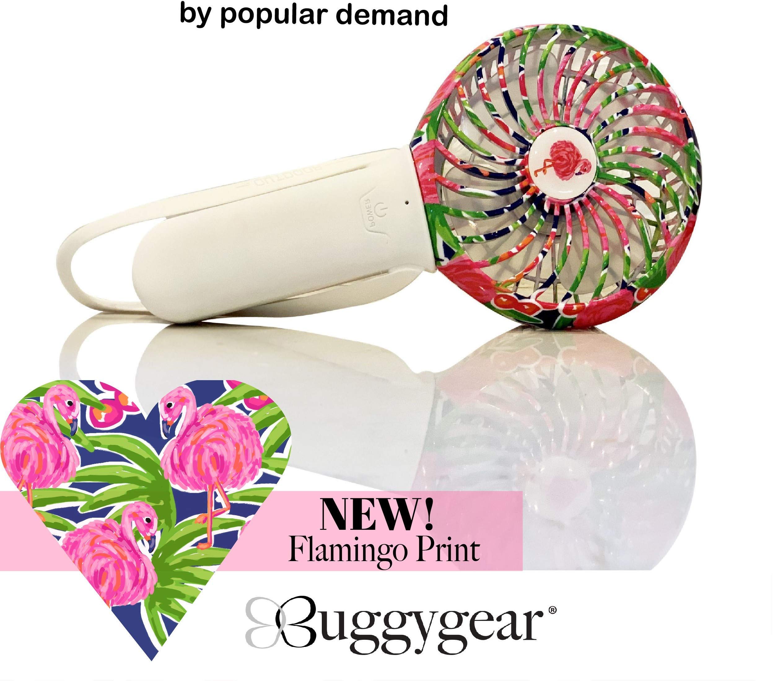 Buggygear 3 Speed USB Rechargeable Turbo Fan - White/ Flamingo