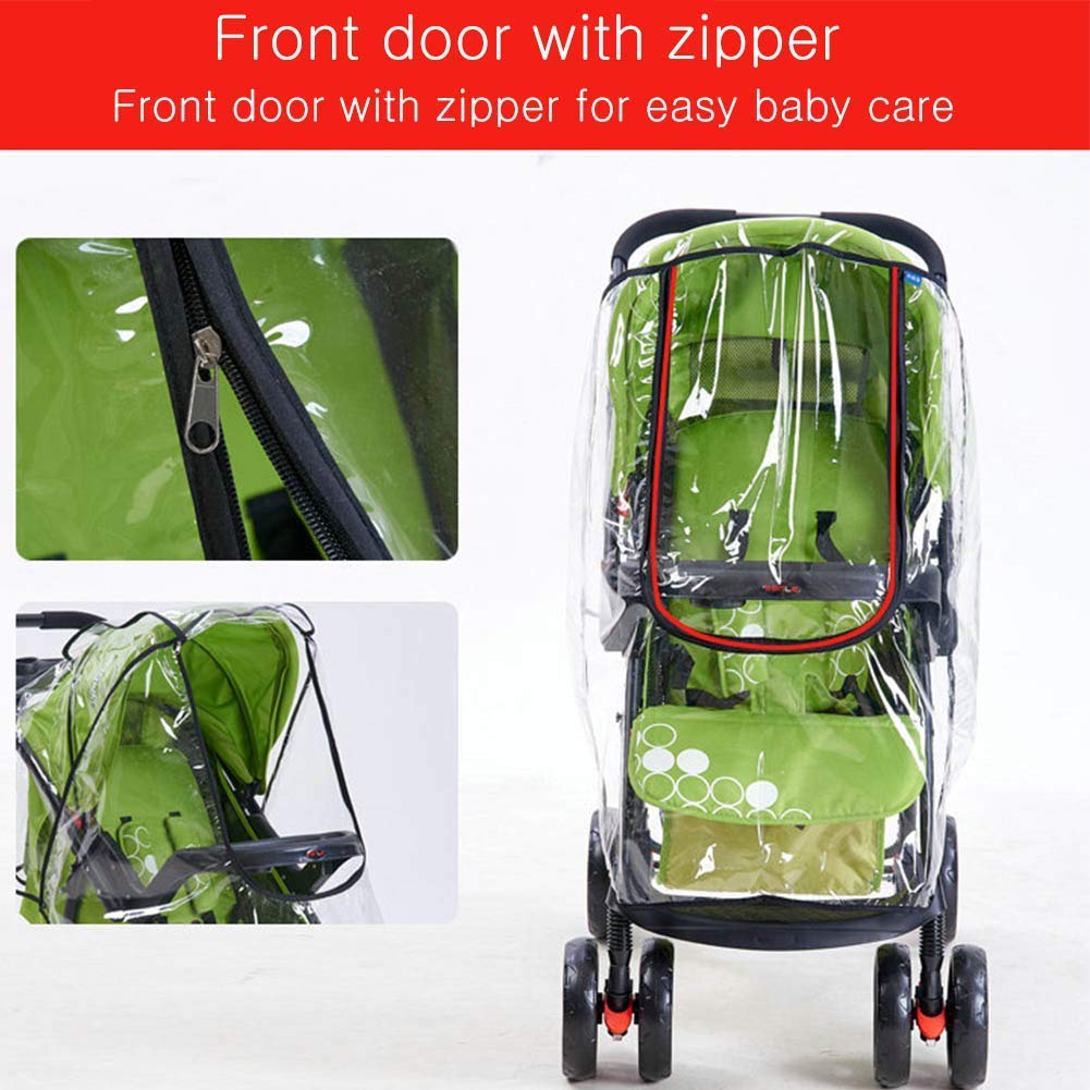 Baby Stroller Rain Cover - WENTS Plastic Transparent Waterproof Rainproof Dustproof Windproof Universal Stroller Raincover