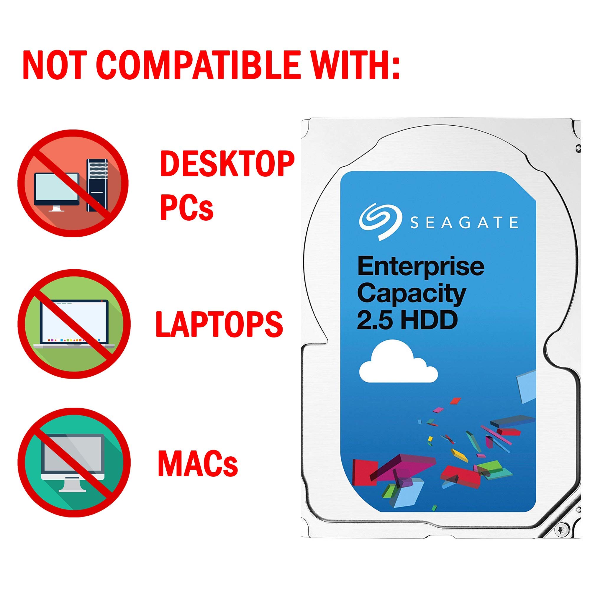 Seagate Enterprise Capacity 2.5 HDD | ST1000NX0453 | 1TB 7.2K RPM 128MB-Cache 2.5-inch | 512n | Dual SAS 12Gb/s Interface | Internal Hard Disk Drive