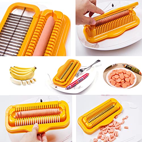 Slicer Hot Dog Cutter, Sausage slicer Stainless steel wire multi-purpose slicer Ham and banana slicer manual cutting machine