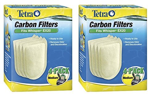 Tetra Whisper EX Carbon Filter Replacement Cartridge Medium. FIts EX20 ( 2x4Pk) (packaging may vary)
