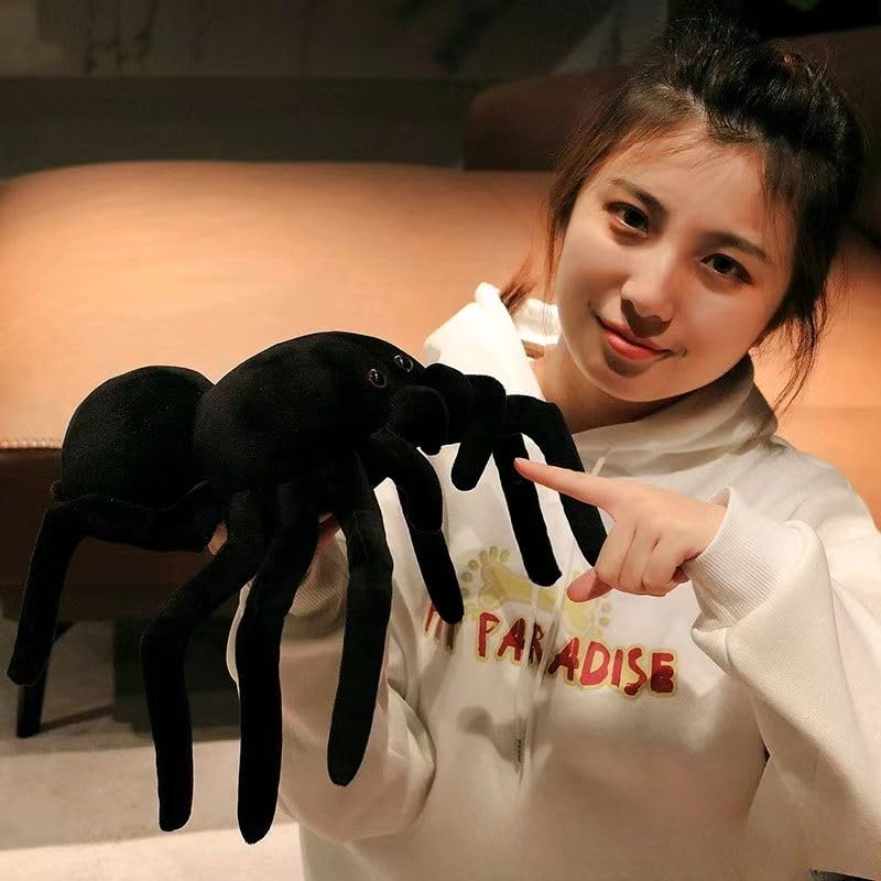 Hgplvxj Halloween Spider Plush Toy ,Realistic Spider Stuffed Animal Plush Pillow Home Decoration(11.8 x 7.87 Inch)