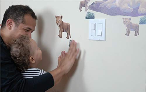 Small Jungle Animal Wall Decals (23) Lion, Elephant, Giraffe, Jaguar, Monkey Peel & Stick Wild Jungle Safari Theme Ideas Kids Room Decor Wall Stickers Birthday Decoration