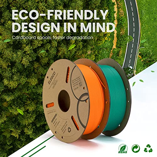 ELEGOO PLA Filament 1.75mm Black 2KG, 3D Printer Filament Dimensional Accuracy +/- 0.02mm, 2 Pack 1kg Cardboard Spool(2.2lbs) 3D Printing Filament Fits for Most FDM 3D Printers