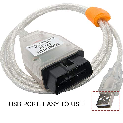 Bonse Mini VCI Cable OBD2 J2534 Programming Diagnostic Cable for Toyota Lexus Scion, USB Diangostic Scanner Cable Supporting TIS Techstream V14 V15 and 32/64 bit Windows