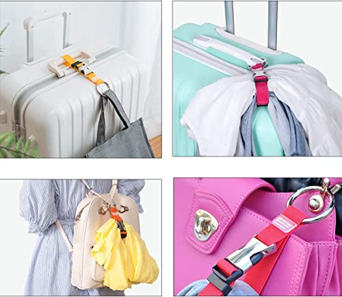 JAKAGO Heavy Duty Add a Bag Luggage Strap Adjustable Coat Holder Gripper Carry-on Baggage Suitcase Belt with Ring Hook Travel Attachment Handbag Clip(Black)