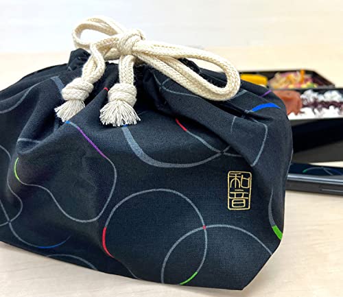 OSK 1 X Cool Japanese Bento Lunch Box with Belt, Bag Chopsticks - Waon Black