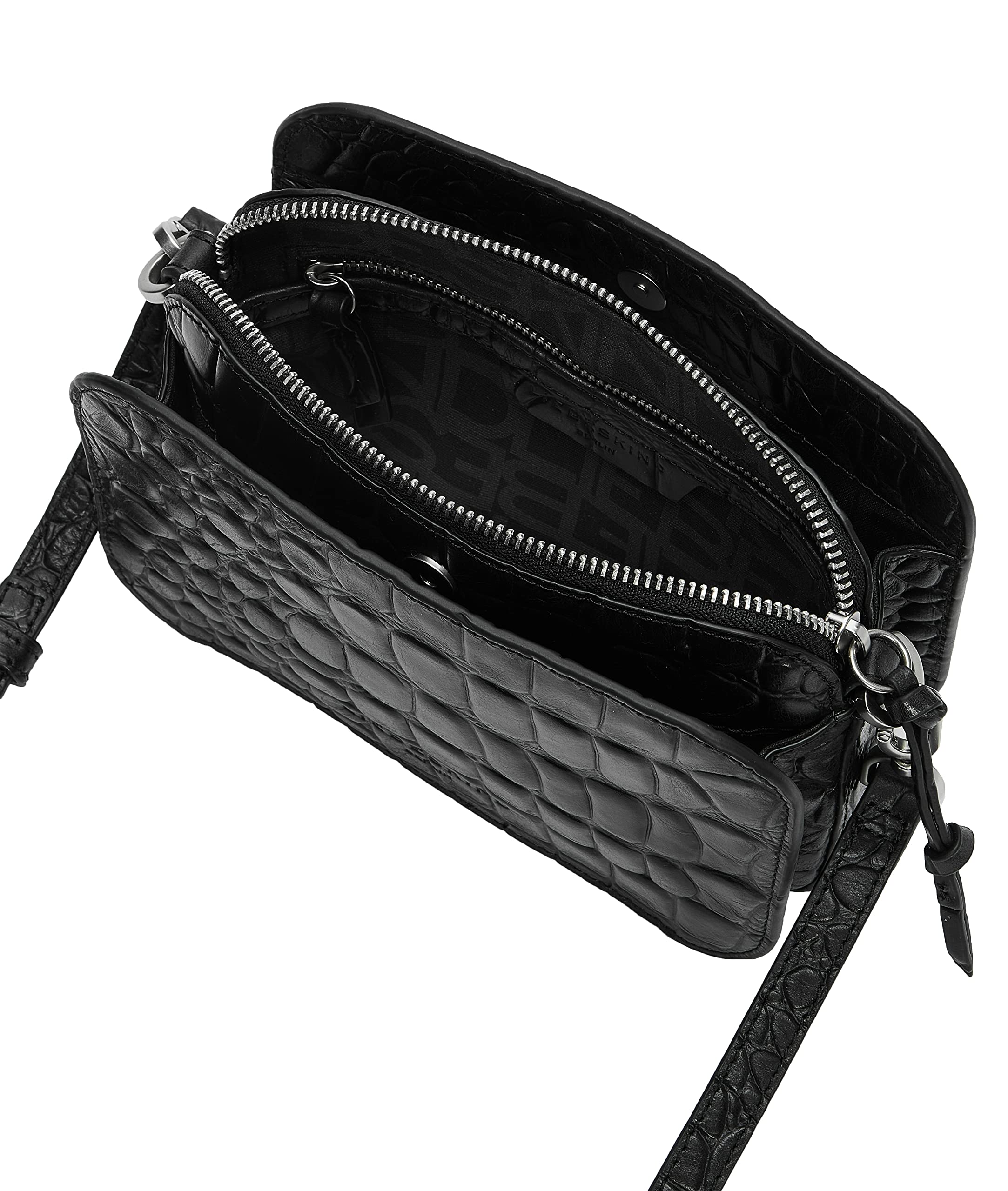 Liebeskind Berlin Luka Crossbody Kroko, Black