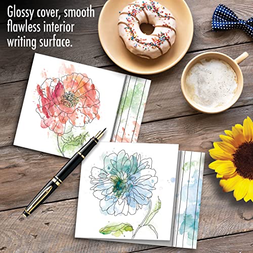 The Best Card Company - 12 Assorted Blank Note Cards (4 x 5.12 Inch) - Boxed All Occasion Notecards Bulk (4 Designs, 3 Each) - Basic Blooms MQ4627OCB-B3x4