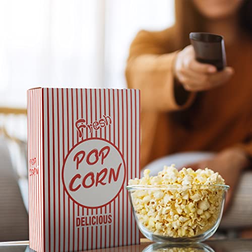MT Products Popcorn Boxes for Party - 2.8 oz. (Pack of 50) - #4 Popcorn Buckets With Close Top - Great for Movie Theater, Circuses, and Stadium