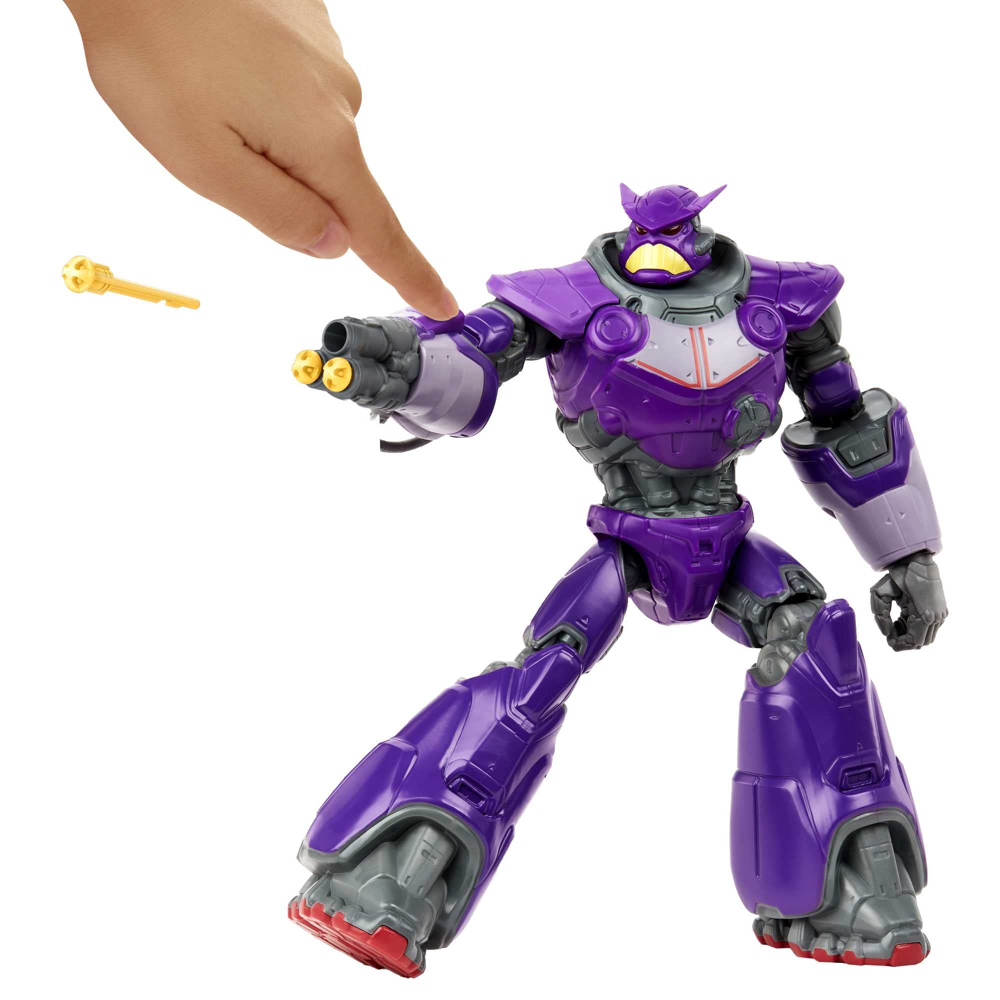Mattel Disney Pixar Lightyear Action Figure, Blaster Attack Zurg with Lights, Sounds, Blaster & 3 Projectiles, 12-inch Scale