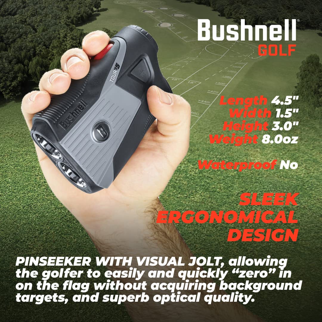 Bushnell Tour V5 Red/White/Blue Special Edition Golf Rangefinder Wearable4U Golf Tools, Cleaning Cloth, CR2 Battery Bundle