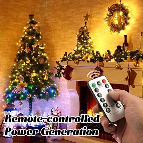 HAOBAOBEI USB Christmas Lights Plug in, 66ft 200 Led Silver Copper Wire Fairy String lights with Remote, Warm White Firefly Twinkle Lights for Bedroom Party Centerpiece Patio Christmas Tree Decoration
