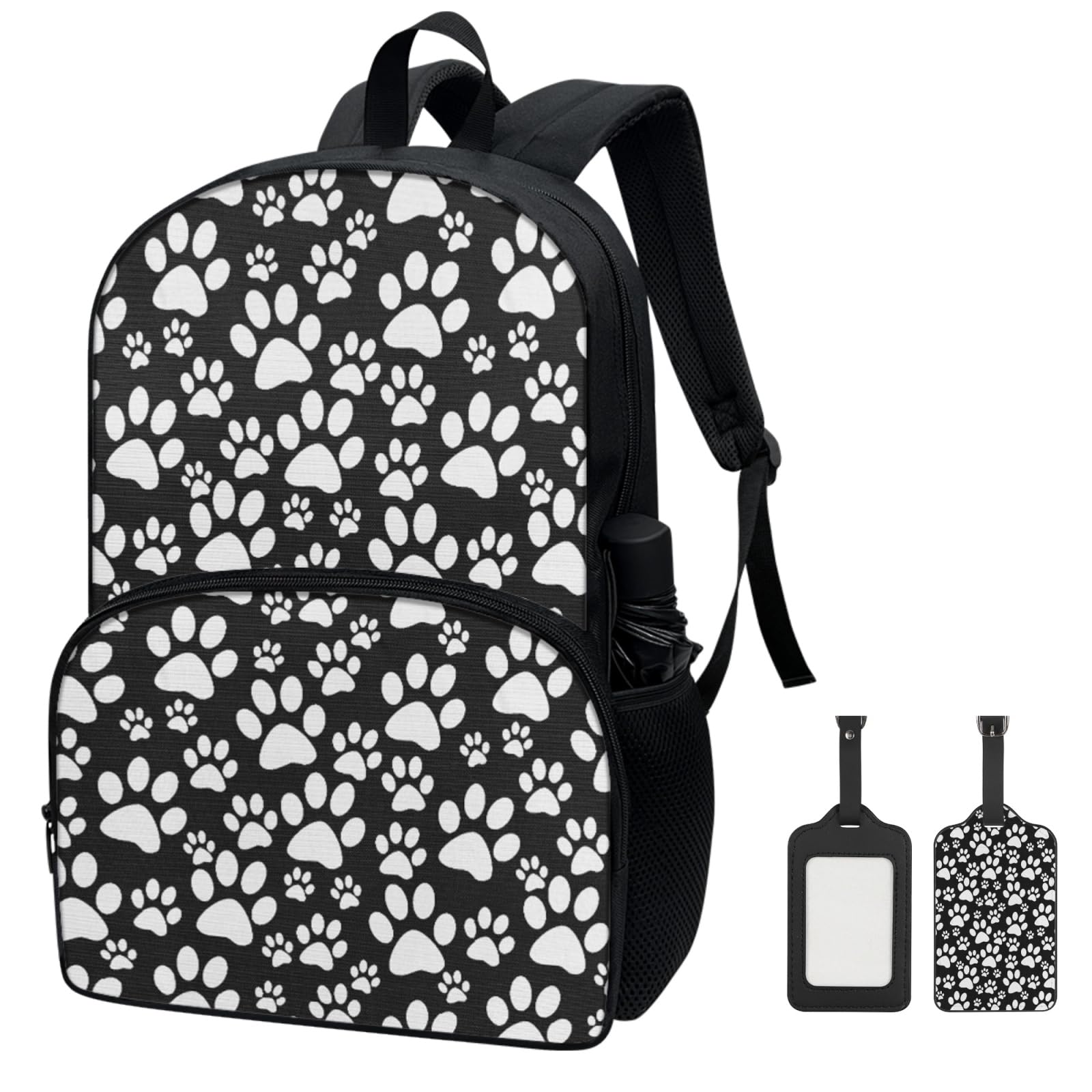 Beisinuo Dog Paw Backpack for Girls Kids Elementary School Preschool Bookbag Cute Bag School Lightweight Rucksack with Campus Card Holder