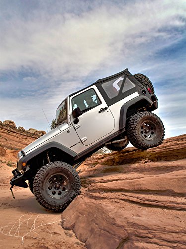Smittybilt Replacement Soft Top with Tinted Windows and No Upper Doors (Black Diamond) - 9075235