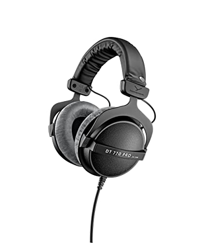 beyerdynamic DT 770 PRO 250 Ohm Over-Ear Studio Headphones in black. Closed construction, wired for studio use, ideal for mixing in The studio