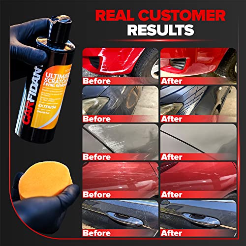 Carfidant Scratch and Swirl Remover - Ultimate Car Scratch Remover - Polish & Paint Restorer - Easily Repair Paint Scratches, Scratches, Water Spots! Car Buffer Kit 2 Pack