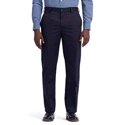IZOD Men's American Chino (Inert Flat-Front or Pleated) Classic-Fit Pants, Black, 36W x 30L