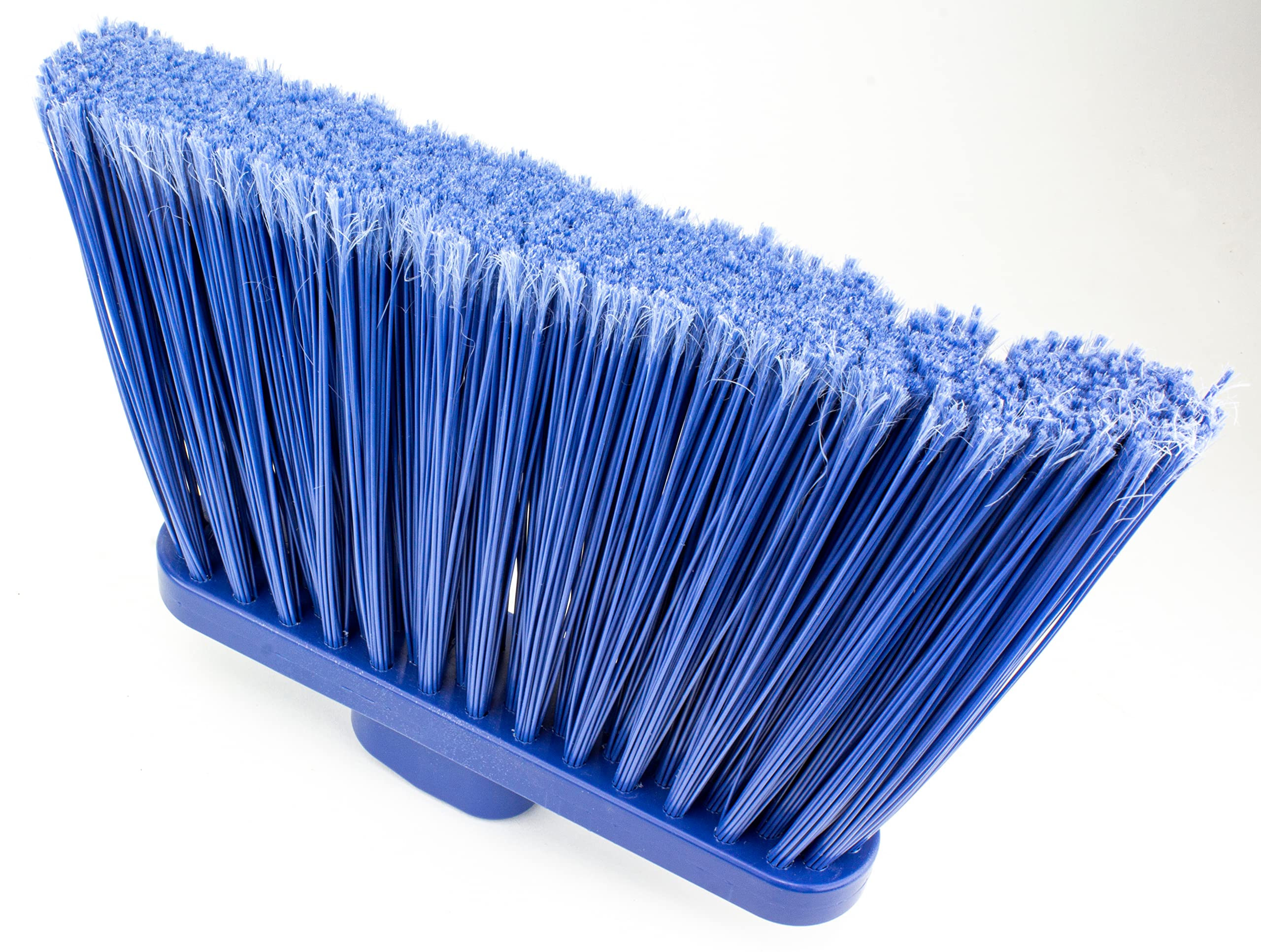 SPARTA Plastic Broom Head, Angled, Flagged for Small Debris Indoor, Outdoor, Home, Restaurant, Lobby, Office, 12 Inches, Blue