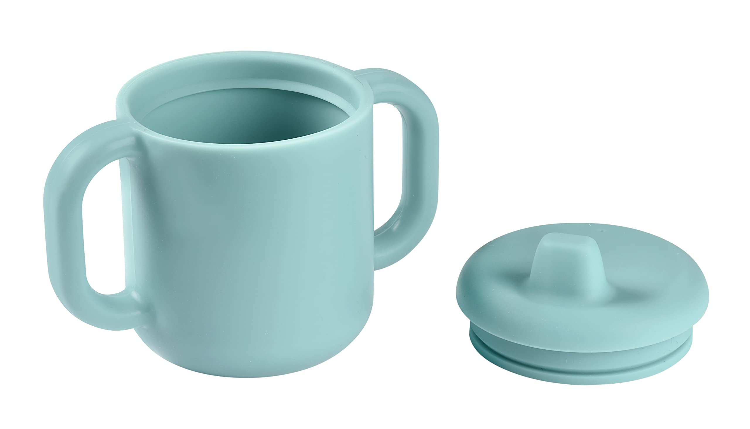 Beaba Silicone Training Cup, Baby Sippy Cup, Silicone Sippy Cup for Baby, Silicone Toddler Sippy Cup, Silicone Baby Cup Toddler Cups with Leakproof Lid, 5.5 oz (Rain)