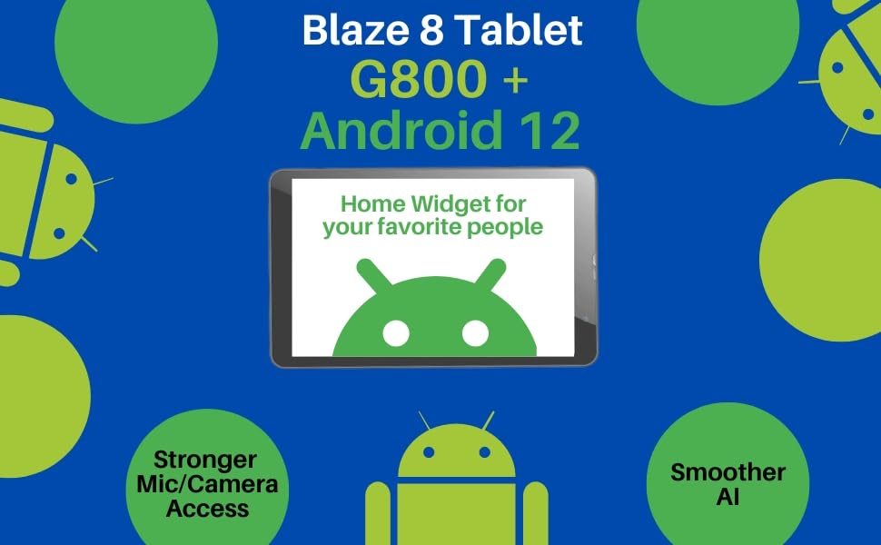 Azpen 8 Inch Unlocked LTE Tablet with Android 12 OS Octa Core CPU 3GB RAM 32GB Storage Dual Cameras IPS HD Display for T-Mobile and AT&T Network