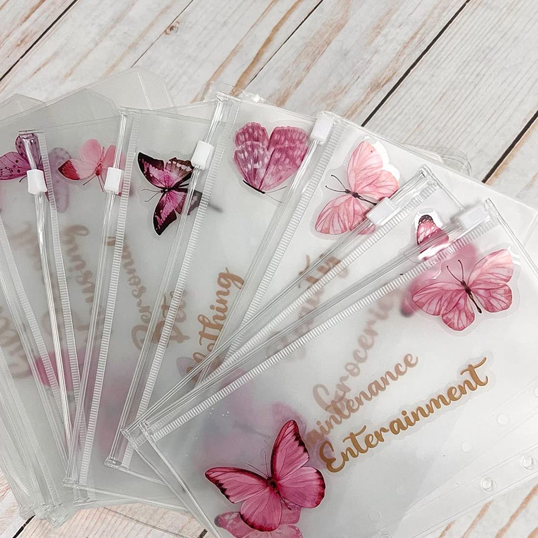 Butterfly Budget Binder with Zipper Envelopes, Money Organizer A6 Budget Binder with Cash Envelopes for Budgeting, with Expense Tracker Budget Sheets Inserts and Planner Stickers