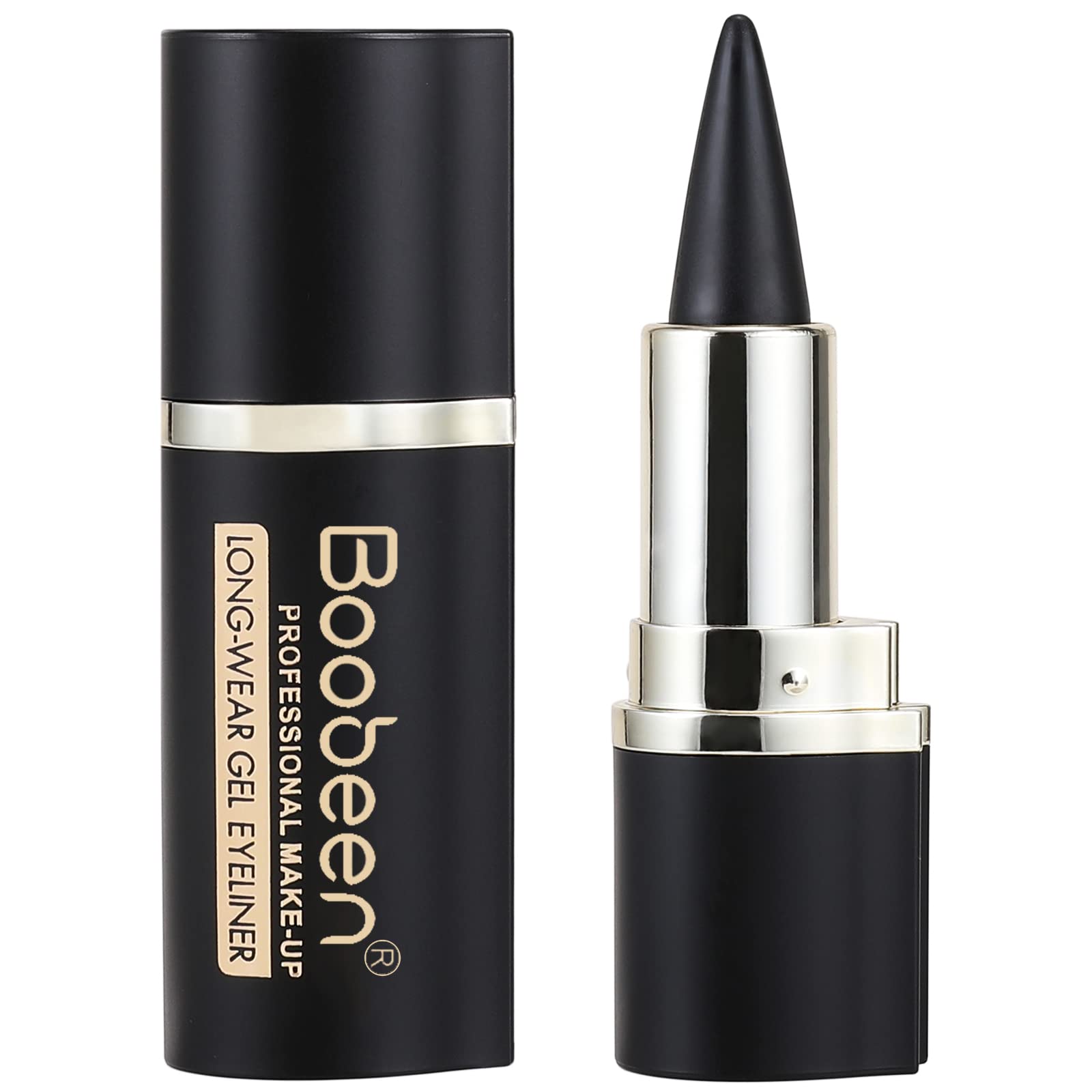 Boobeen Eyeliner Pencil - Black Eyeliner Pen Gel - Quick Drying Formula Eye Liner - Waterproof Smudge-proof All Day Eyeliner Makeup - Long Lasting Create Statement Eye Look (Silver)