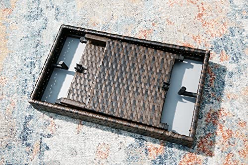 Signature Design by Ashley Kantana Casual Outdoor End Table, Dark Brown